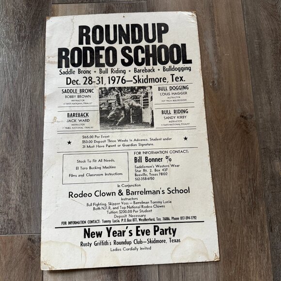 Wall Decor | 1976 Rodeo School Poster Sign Texas | Poshmark